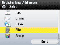 Registering File Server Addresses in One-Touch