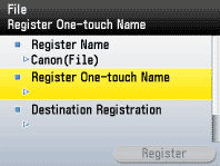 Registering File Server Addresses in One-Touch