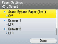 Setting the Paper size and Type For the Stack Bypass Tray (MF9200 Series)
