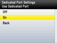 Setting Dedicated Port and Port Number