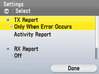 Setting TX Reports to Print Automatically