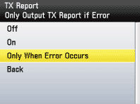 Setting TX Reports to Print Automatically
