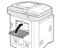 Removing a paper jam from the back cover. - Color imageCLASS MF8450c