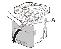 Removing a paper jam from the back cover. - Color imageCLASS MF8450c