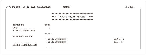 Setting TX Reports to Print Automatically