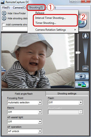 Remote Shooting using ZoomBrowser 6.x.