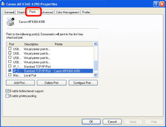 Specifying Port Settings for the TCP/IP Environment