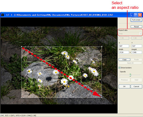 How to trim an image using Digital Photo Professional (DPP).