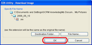 Downloading images using EOS Utility with the EOS 60D