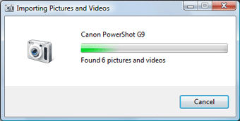 Downloading images using Windows Scanner and Camera Wizard.