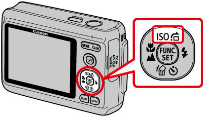 How to set ISO speed using the PowerShot A480.