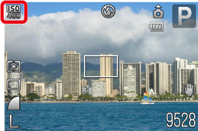 Setting ISO speed using the PowerShot D10.