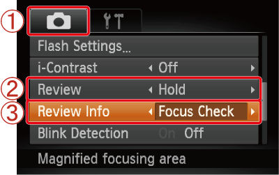 Checking whether the image is in focus (Focus Check Function) using the ...
