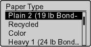Set the paper Type to Plain, Plain 2, Recycled, or Color