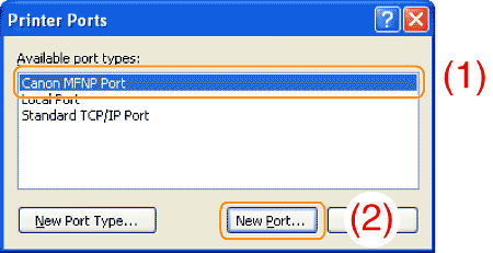 Port Settings to Print in a TCP/IP Environment (Windows)