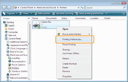 Faxing a Document from a Computer (MF8350Cdn/MF8050Cn)