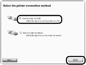 Install the software for USB connection (MX870)