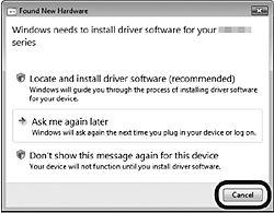 Install the software for USB connection (MX870)