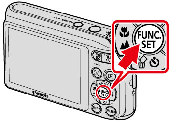 Setting ISO speed using the PowerShot A3100 IS.