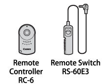 Remote switches compatible with the EOS Rebel T3i.