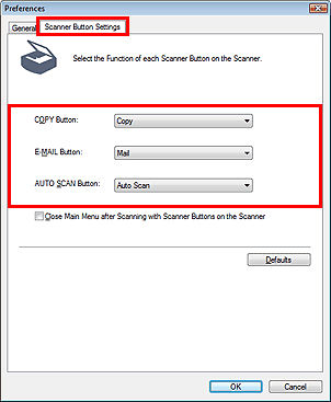 Scanner Button Settings via MP Navigator EX (9000F)