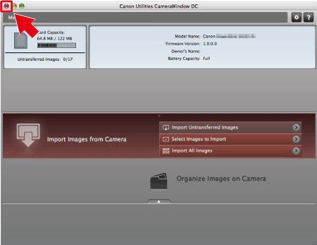 Using ImageBrowser to transfer / download images to a Macintosh OS X ...