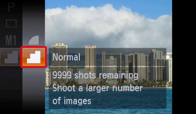 Changing the recording pixels and compression ratio of a shot image ...