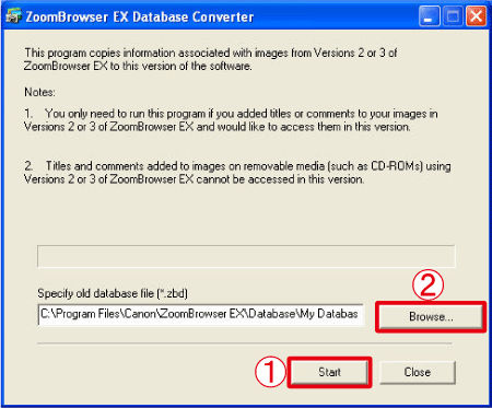 Using a new [ZoomBrowser EX] version to browse images that were ...