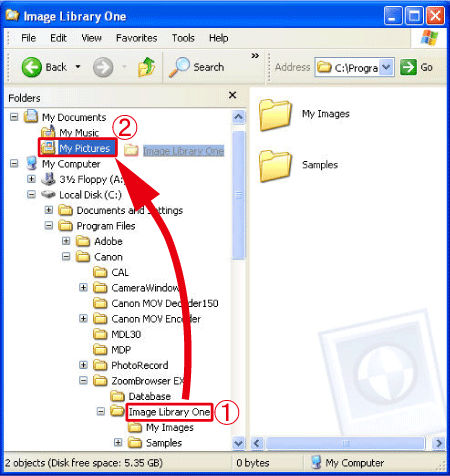 Using a new [ZoomBrowser EX] version to browse images that were ...