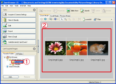Using a new [ZoomBrowser EX] version to browse images that were ...