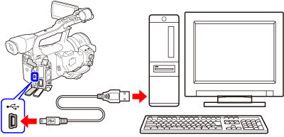 Connecting the Camcorder to a Computer (XF305/XF300)