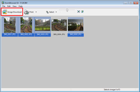 Importing images using a memory card reader (ZoomBrowser EX 6.x)