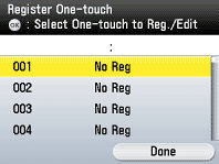 Registering File Server Addresses in One-Touch