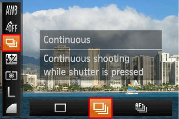 How to set Continuous Shooting (PowerShot SX130 IS)