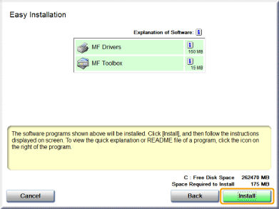 Installing Driver / Software (Network Connection) (MF4570)
