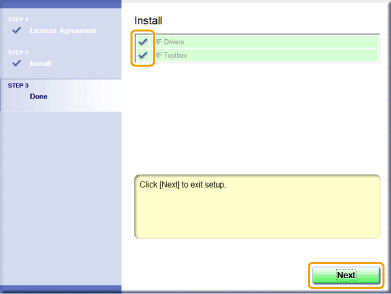 Installing Driver / Software (Network Connection) (MF4570)