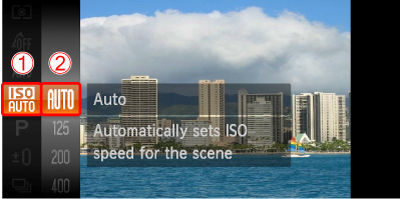 Setting ISO speed (PowerShot SD4500 IS / IXUS 1000 HS)