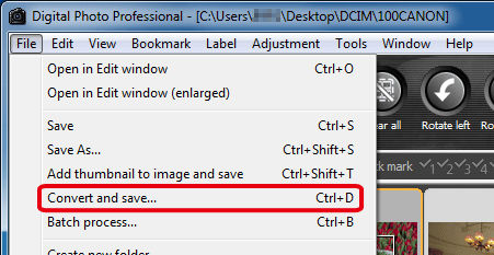 How do I trim an image using Digital Photo Professional Ver.3.11 - 3.12?