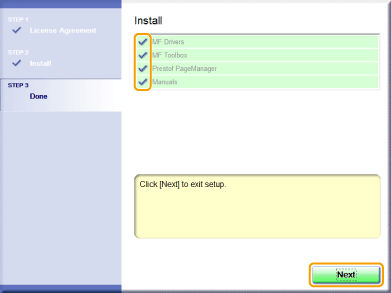 Installing Driver / Software (Network Connection) (MF4570)