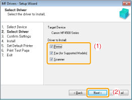 Installing Driver / Software (Network Connection) (MF4570)