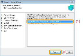 Installing Driver / Software (Network Connection) (MF4570)