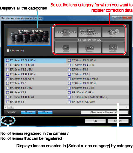 How do I register lens peripheral illumination correction data using ...
