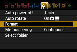 How to format the memory card on the EOS 60D.