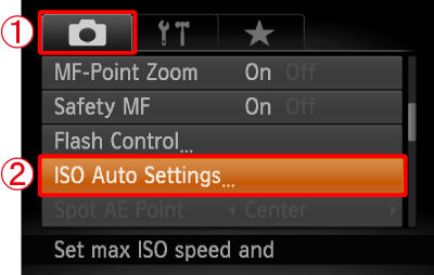 Setting ISO speed (PowerShot G12)
