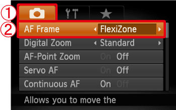 Changing the AF Frame Position and Size (PowerShot SX60 HS)
