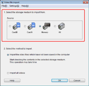 Importing video files recorded on the camcorder to a computer using ...