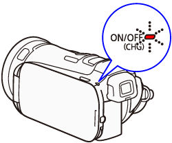 Explanation of the CHG (charge) indicator flashing while charging the ...