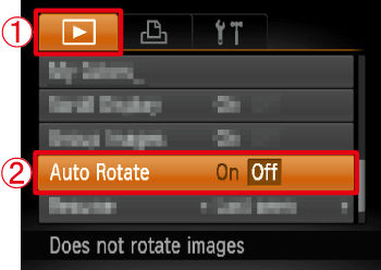 How to turn off the Auto Rotate function during playback.