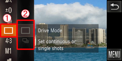 How to set Continuous Shooting (PowerShot ELPH 500 HS / IXUS 310 HS)