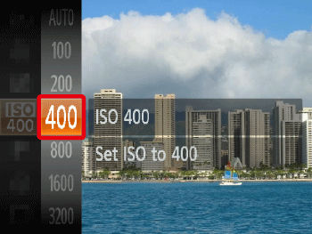 Setting ISO speed (PowerShot ELPH 330 HS / IXUS 255 HS)